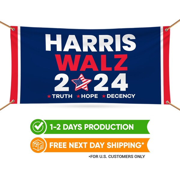 Harris Walz Banner - Etsy