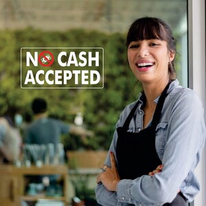 No Cash Accepted Sign Sticker - No Cash Accepted Waterproof Decal ...