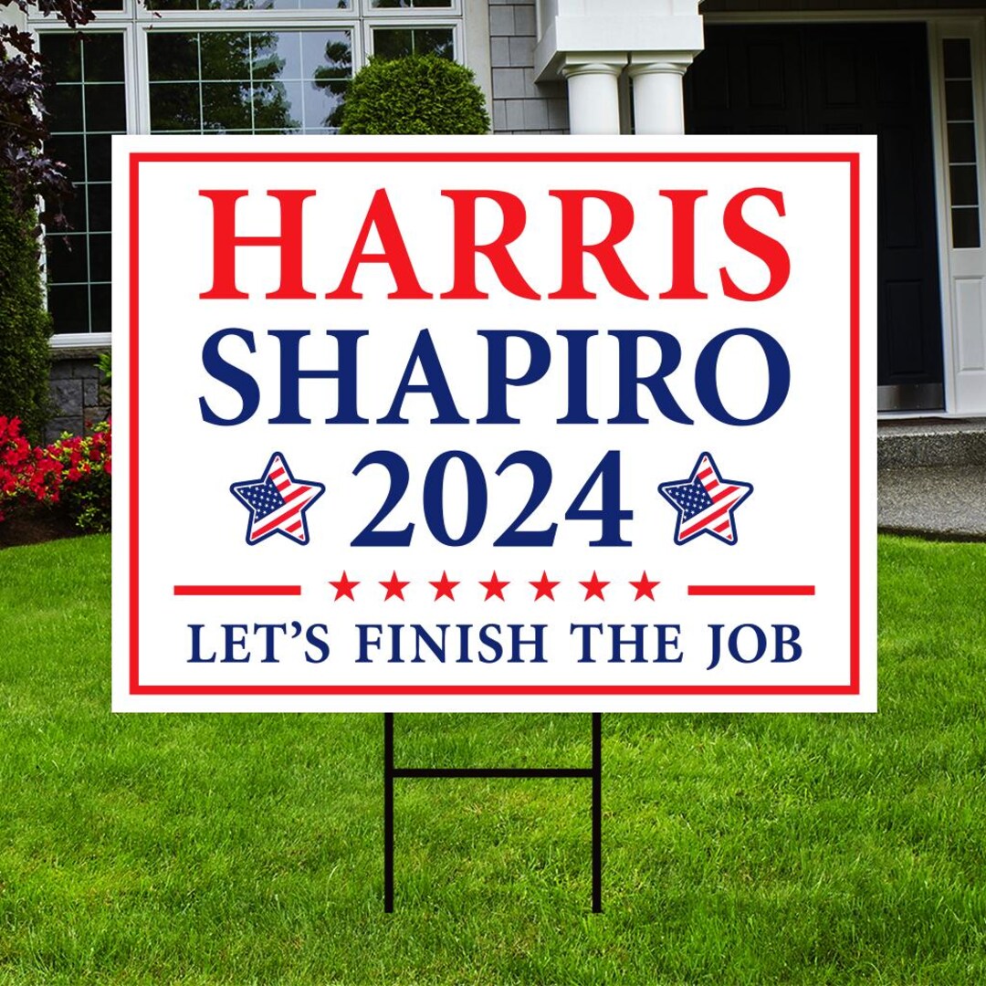 Harris Shapiro 2024 Yard Sign Coroplast Kamal Harris for President 2024 ...