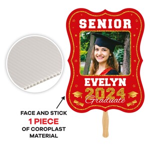 Custom Face Fans With Wooden Handle, Graduation Head, Grad Face Fans ...