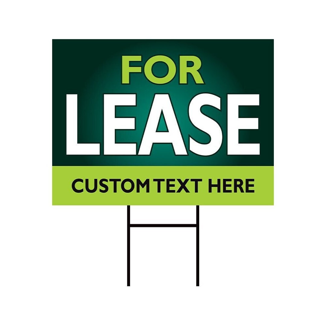 For Lease Yard Sign Personalized 24" X 18" - Visible Text Custom for ...