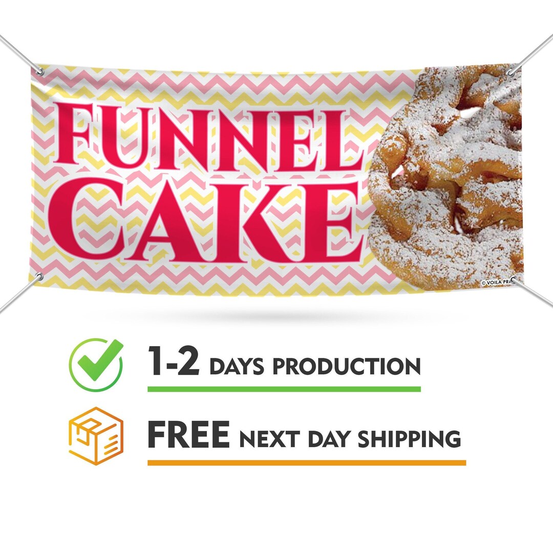Funnel Cake Banner Sign 13 Oz Heavy Duty Waterproof Funnel Cake Vinyl ...