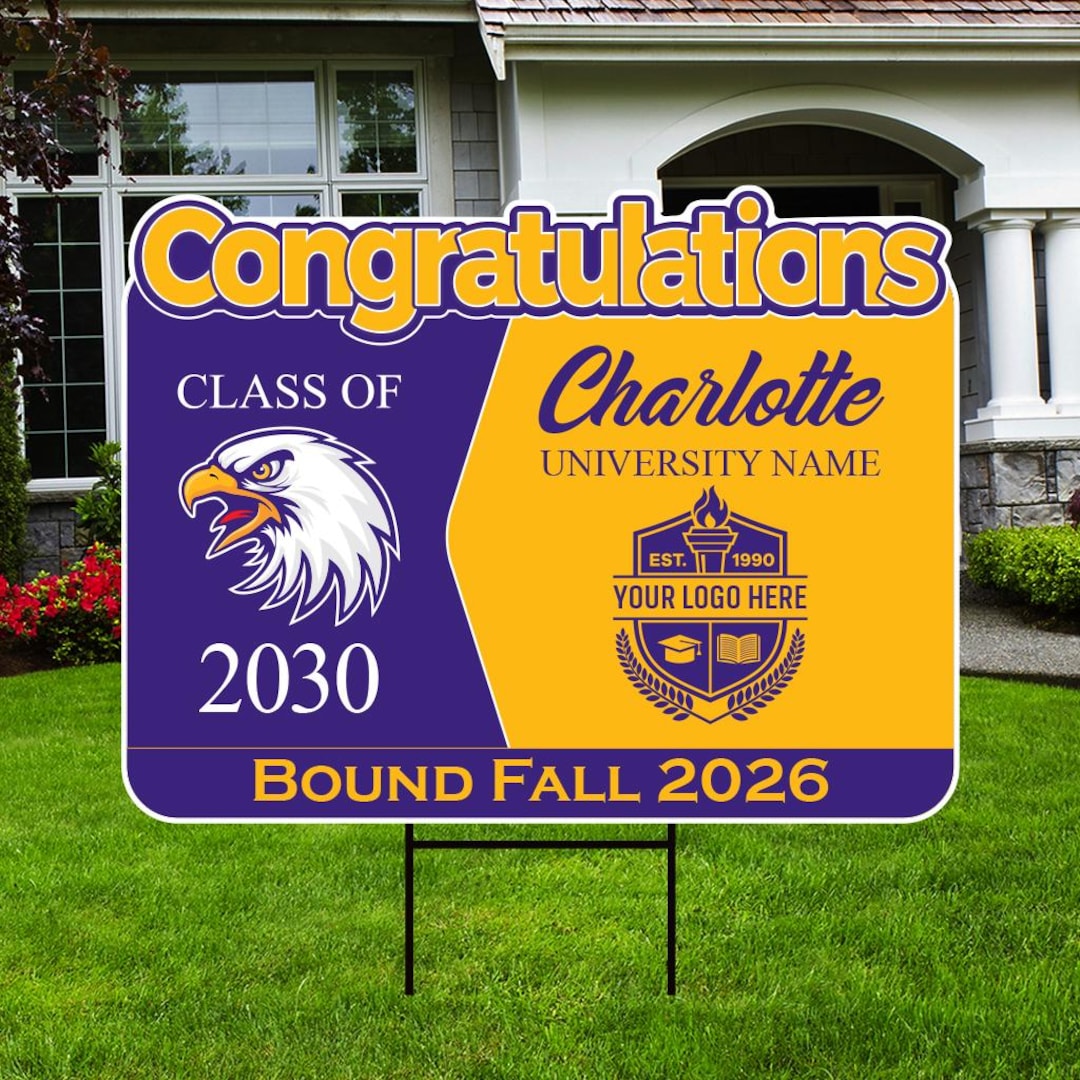 Personalized College Bound Future Yard Sign, College Logo Sign, Custom ...