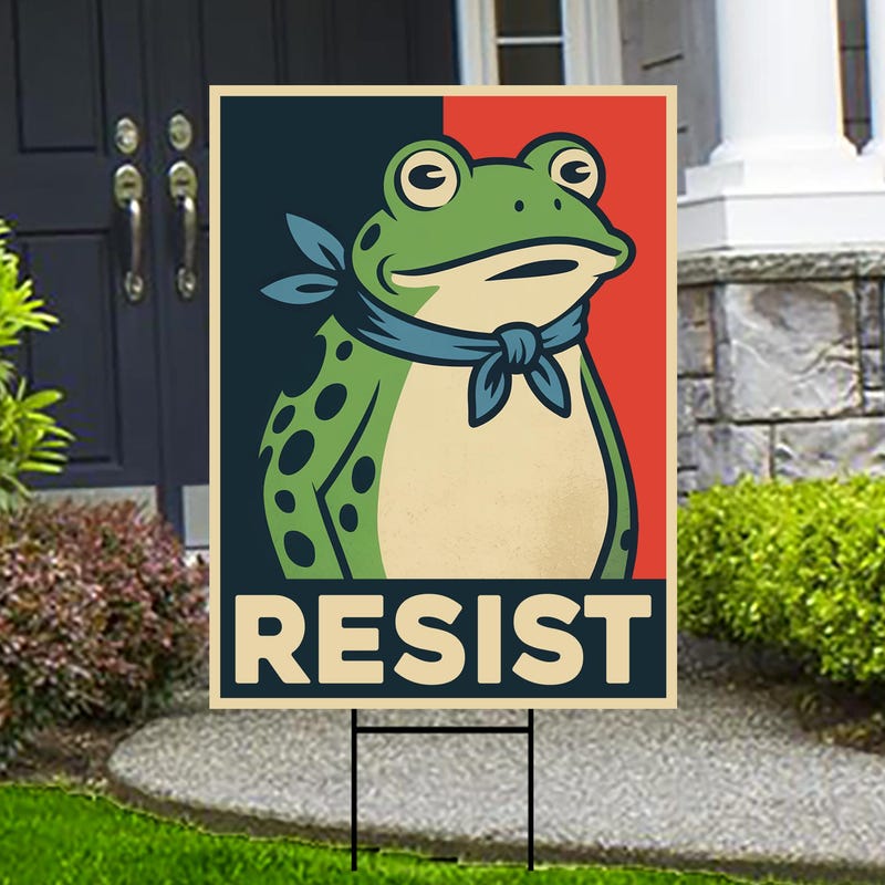 Resist Frog Yard Sign - Etsy