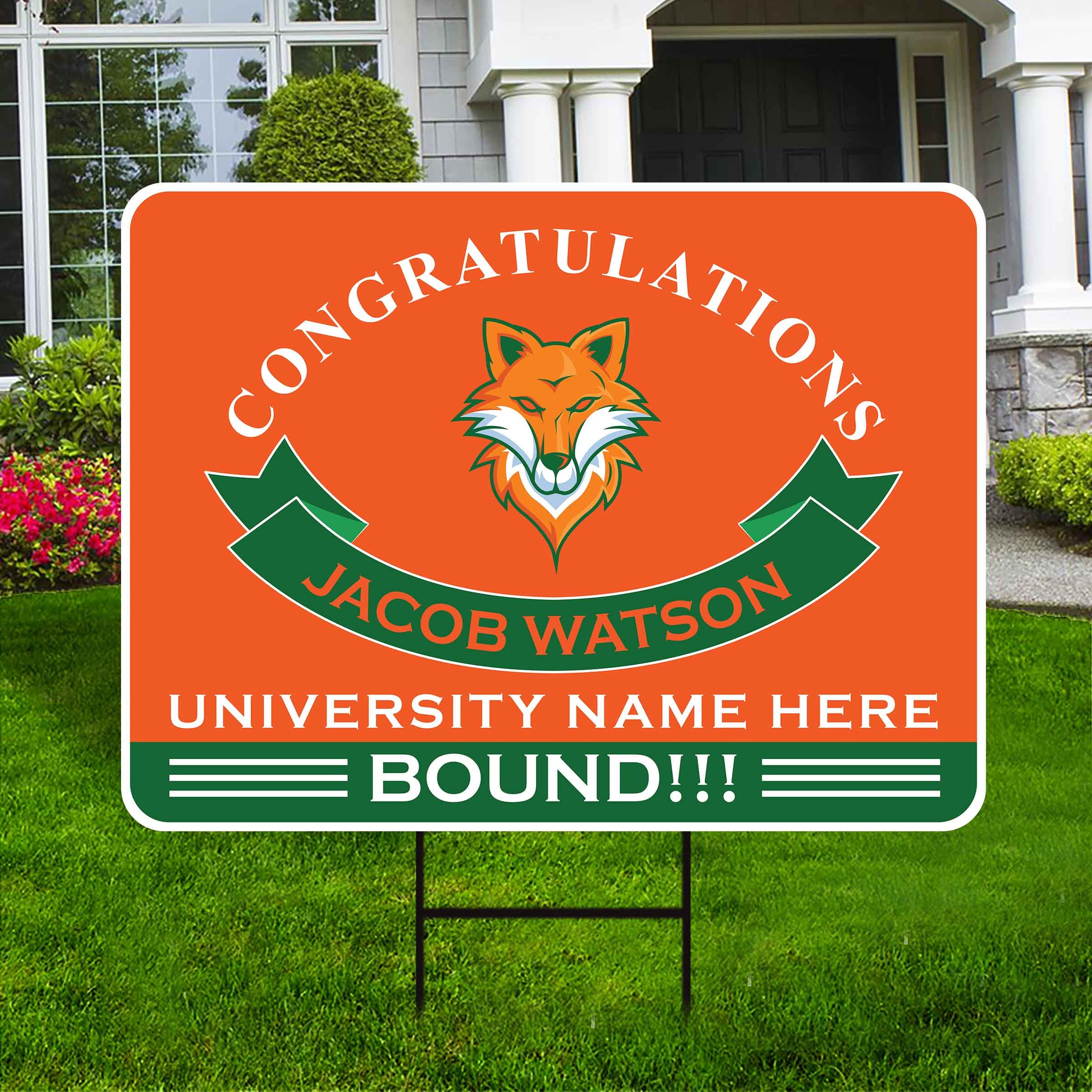 Personalized College Bound Yard Sign College Logo Sign - Etsy