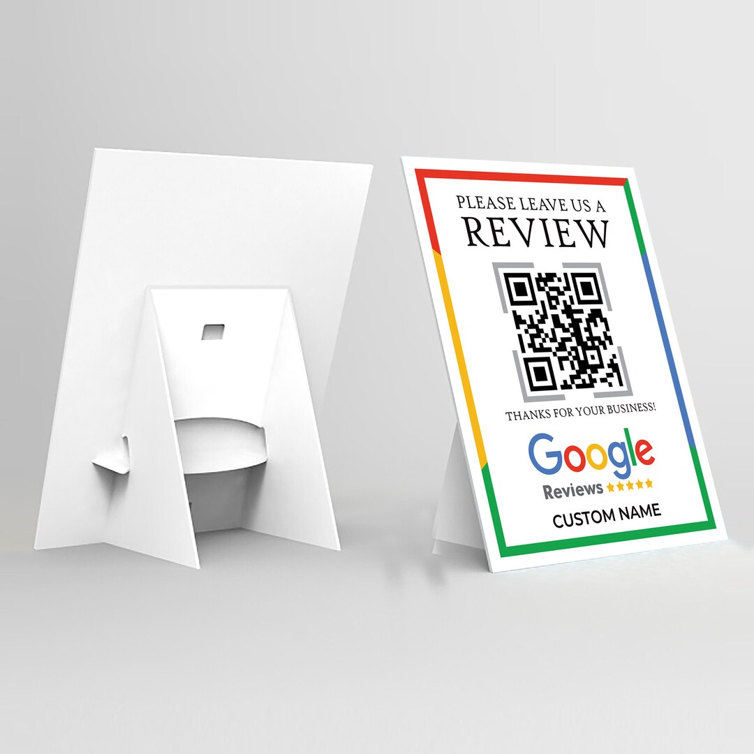 Personalized Business Leave a Review Sign, Custom QR Code Display Sign ...