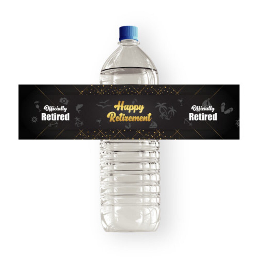 25 Pcs Happy Retirement Water Bottle Labels, Officially Retired Water ...