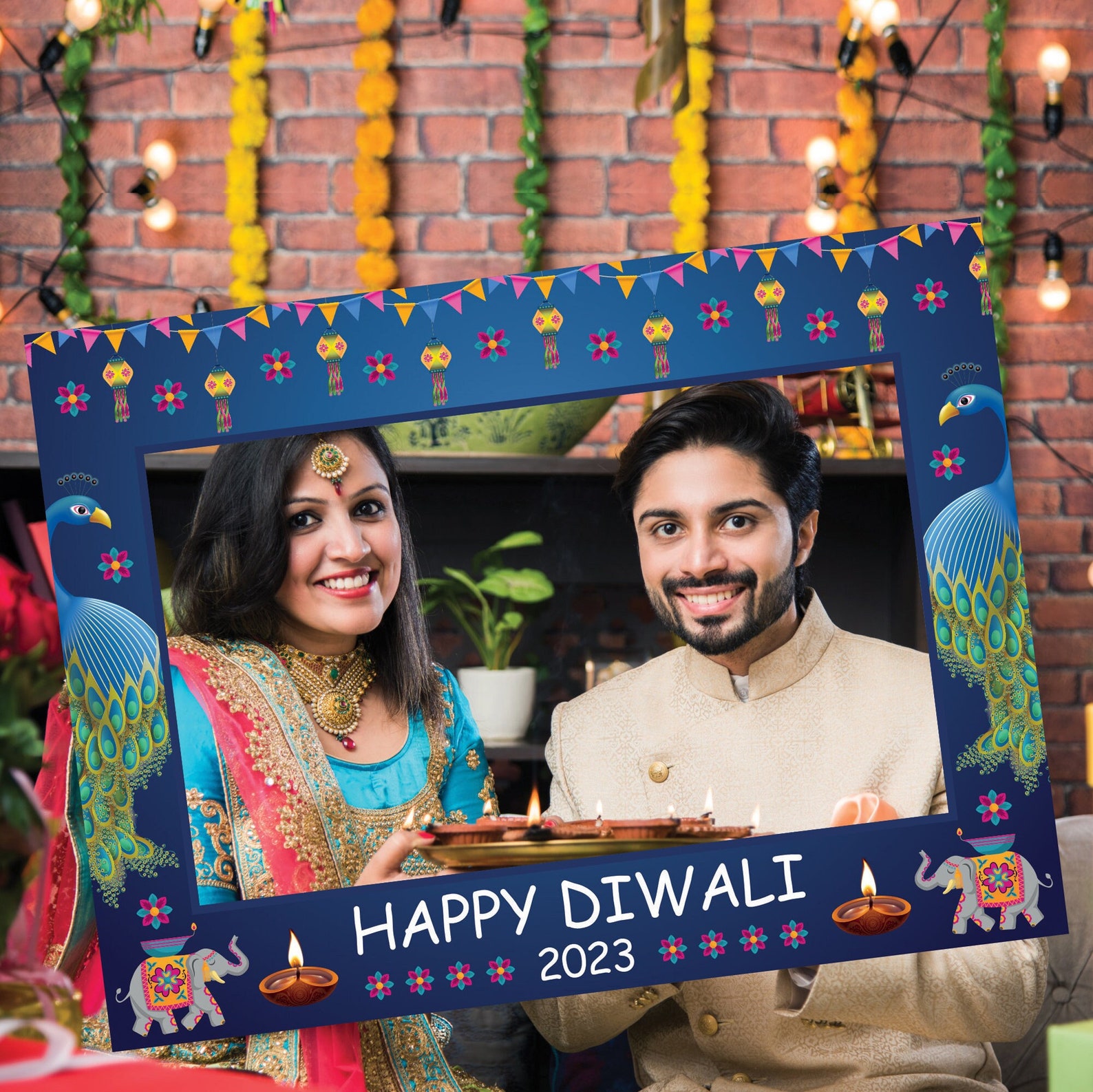 Personalized Happy Diwali Selfie Frame Indian Festival Party - Etsy