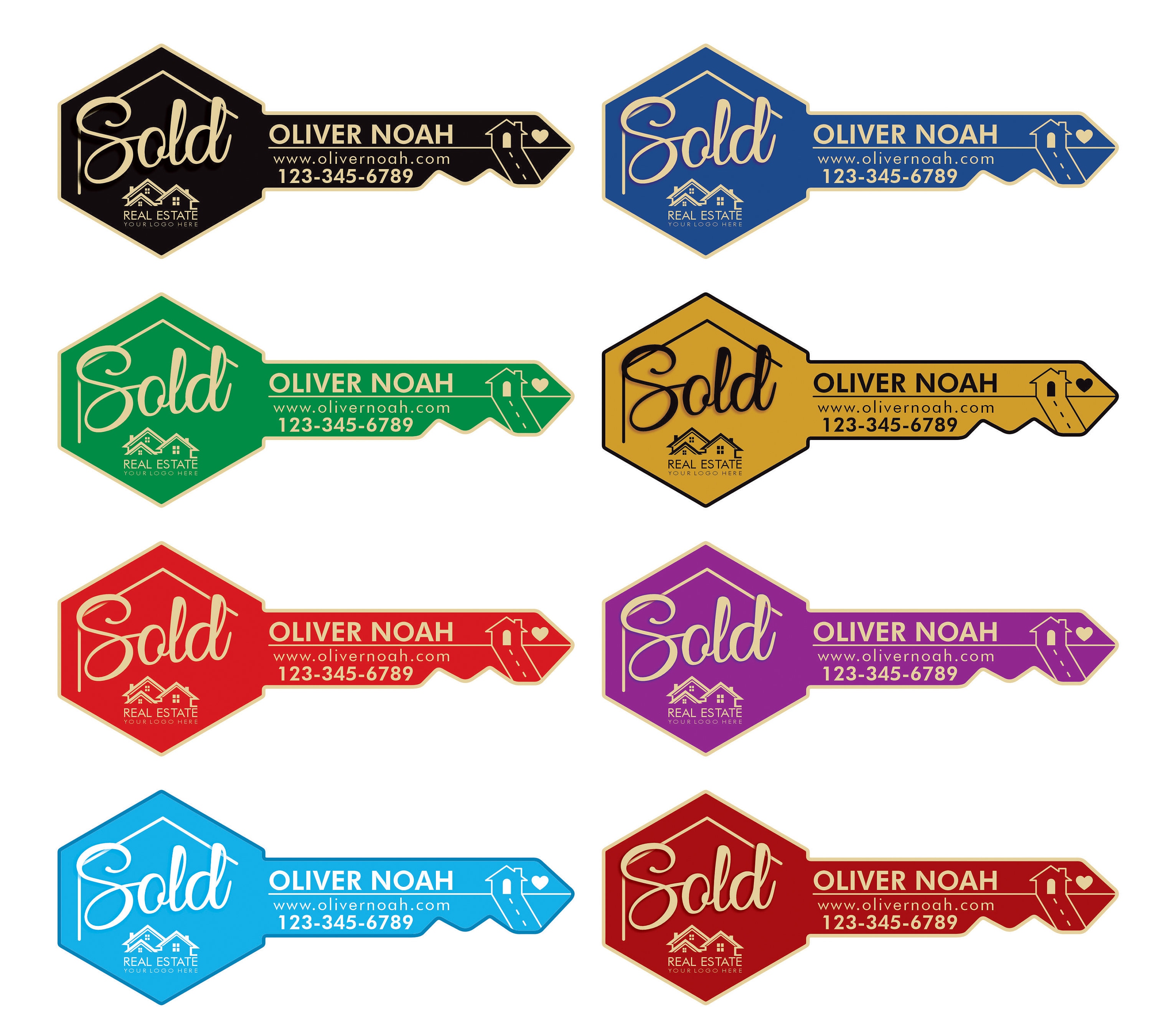 Personalized Real Estate Marketing Key Cutout Sign, Customized Realtor ...