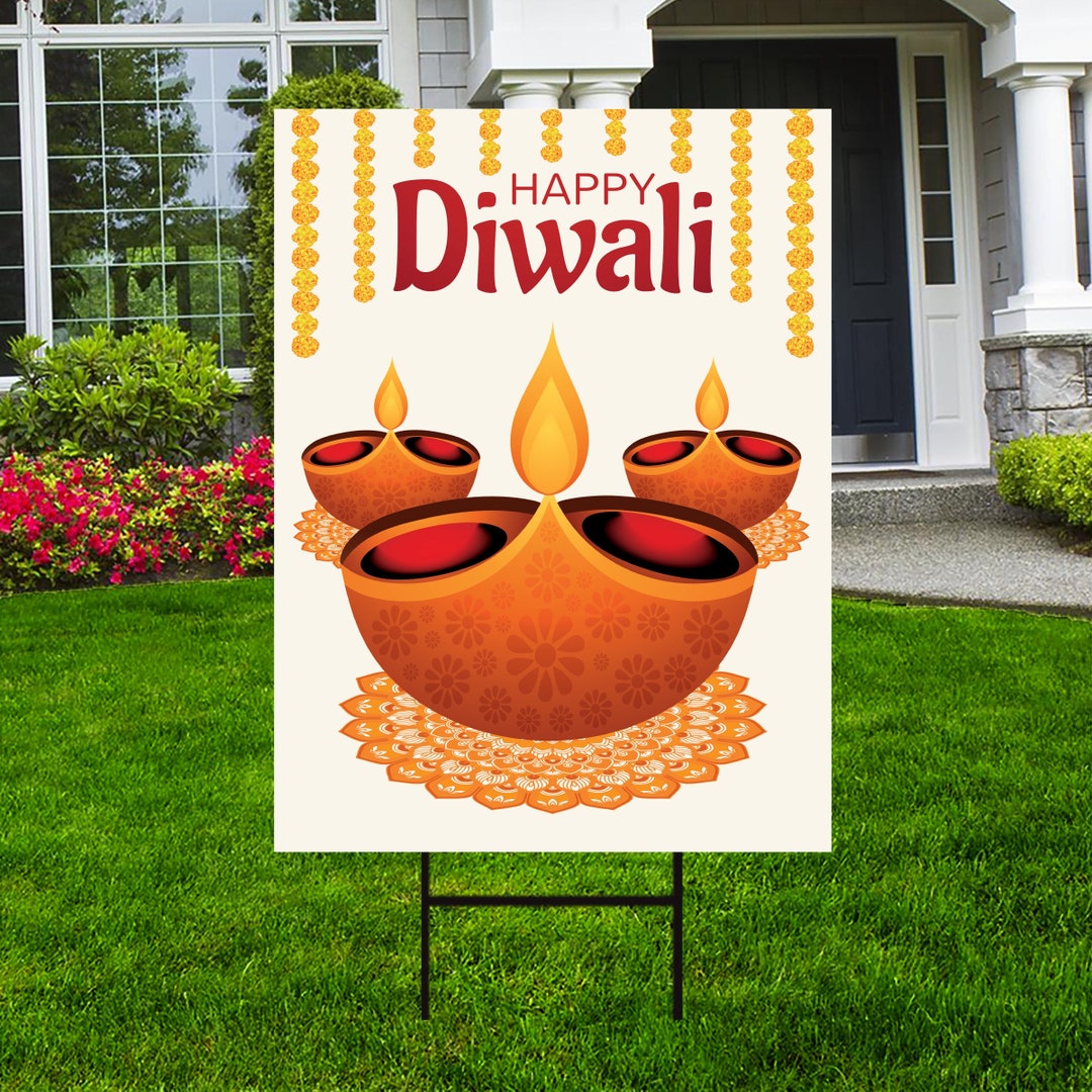 Happy Diwali Yard Sign Decor Coroplast Indian Diwali Festival - Etsy