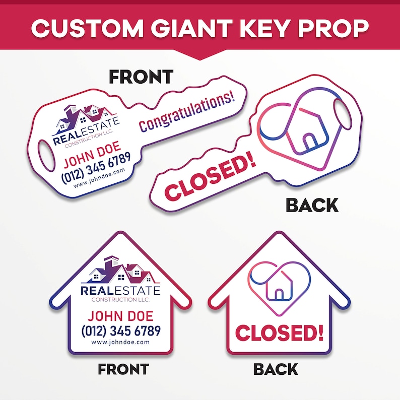 2 Pack Personalized Real Estate Marketing Closing Signs, Customized ...