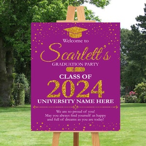 Custom Congrats Graduation Welcome Sign, Personalized Class of 2024 ...
