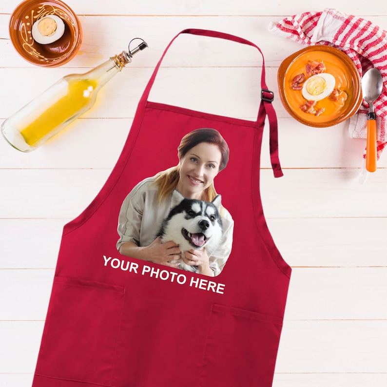 Custom Face Apron, Adjustable Neck Photo Apron, Full-length Cooking ...