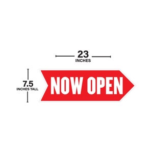 Pack of 2 Now Open Yard Signs With Arrows 23" X 7.5" - Coroplast Now ...