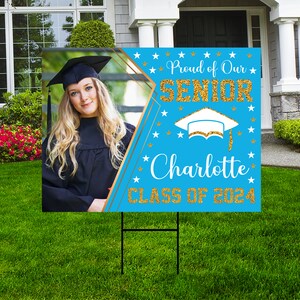 Personalized Graduation Yard Sign 2024 With Photo, 2024 Senior Grad ...
