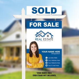 Custom Aluminum Real Estate Sign Panel & Rider - 18” X 24” Thick Sign ...