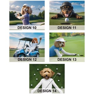 Personalized Golfer Dog Portrait, Custom Pet Wall Art, Funny Golf Gifts ...