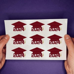 Personalized Graduation 2024 Hat Stickers, Custom Grad Cap 2024 ...