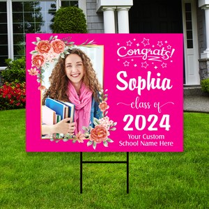Personalized Graduation Yard Sign 2024 With Photo, 2024 Senior Grad ...