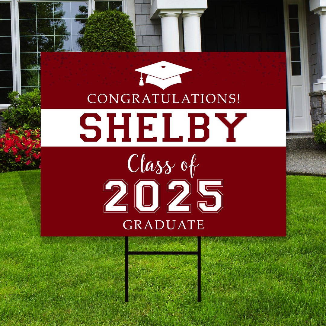 Personalized Graduation Senior Yard Sign 2025, Senior Grad Sign, Class ...