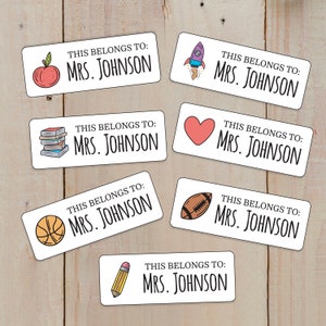 Custom Teacher Labels Stickers Personalized Teacher Name Vinyl Stickers ...
