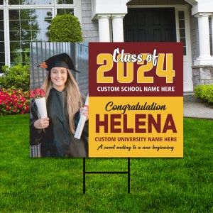 Personalized Graduation Yard Sign 2024 With Photo Grad Sign, Class of ...