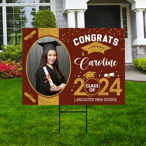 Personalized Graduation Yard Sign 2024 With Photo, 2024 Senior Grad ...