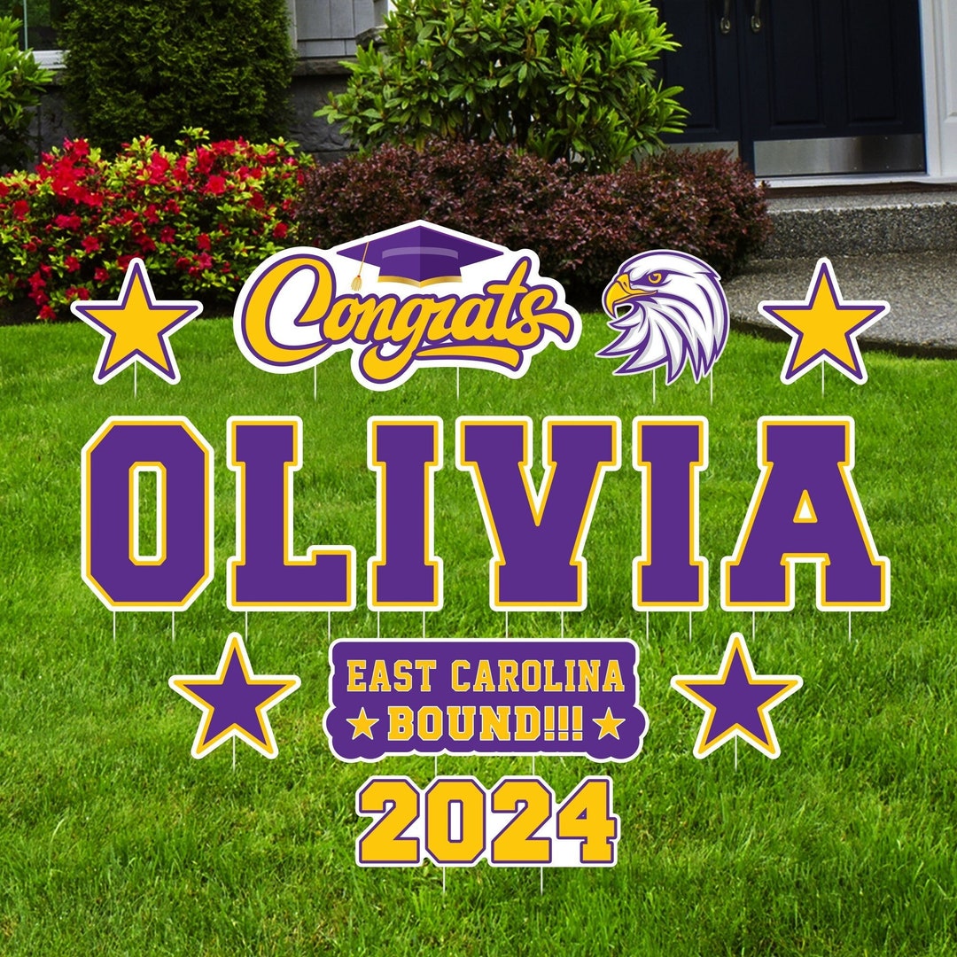 Personalized Graduation Yard Sign Letters 18, Custom Mascot College ...