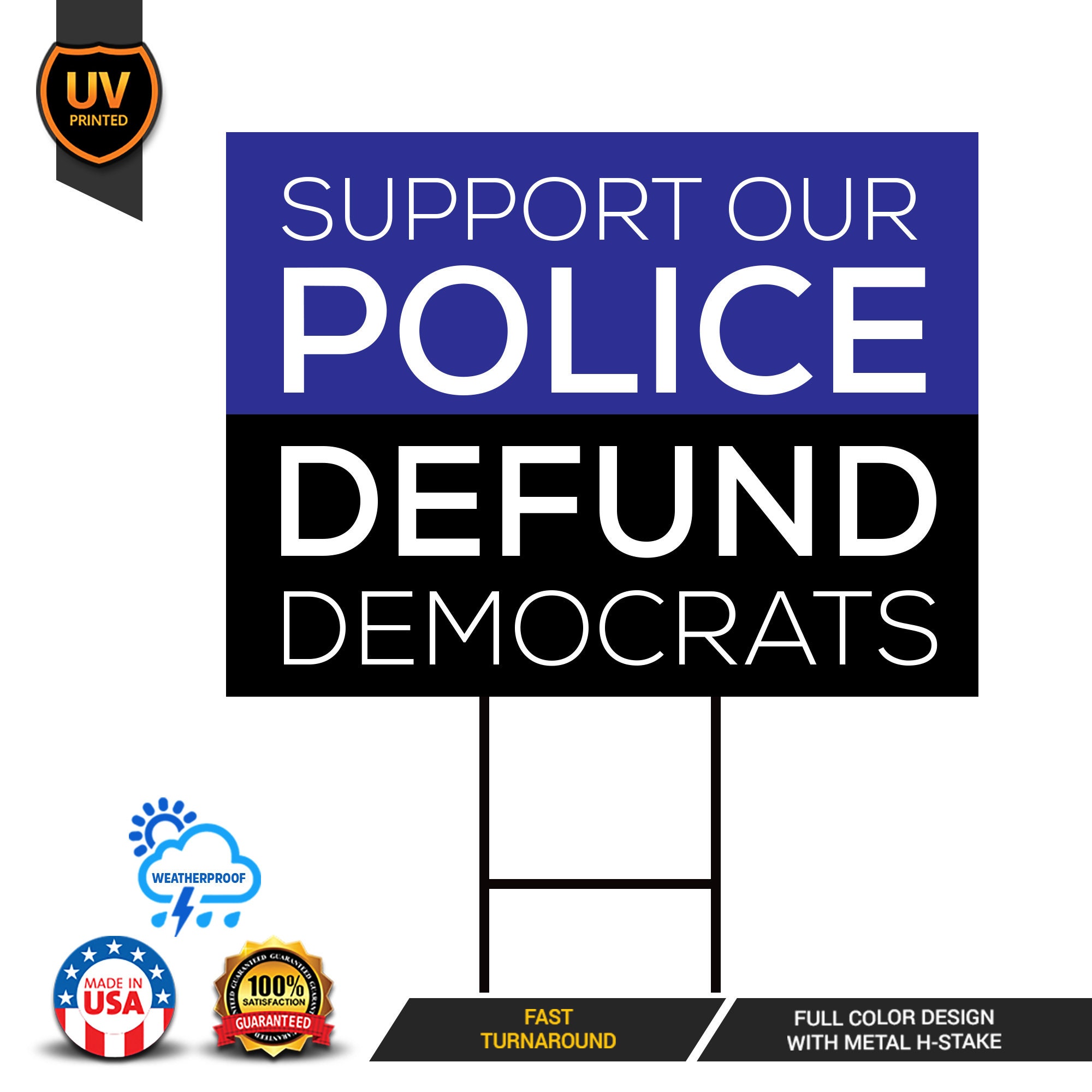 Back the Blue Yard Sign Coroplast Visible Text Support Our - Etsy