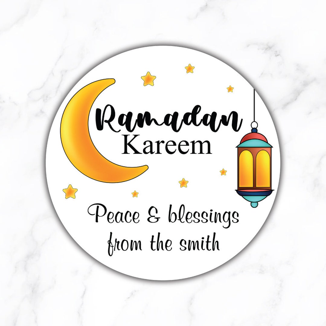 Personalized Ramadan Mubarak Stickers, Custom Ramadan Kareem Stickers ...