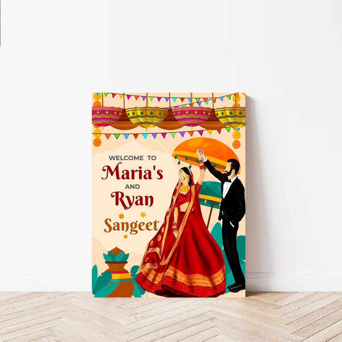 Custom Sangeet Foam Board Poster Sign Indian Wedding Decor Custom ...