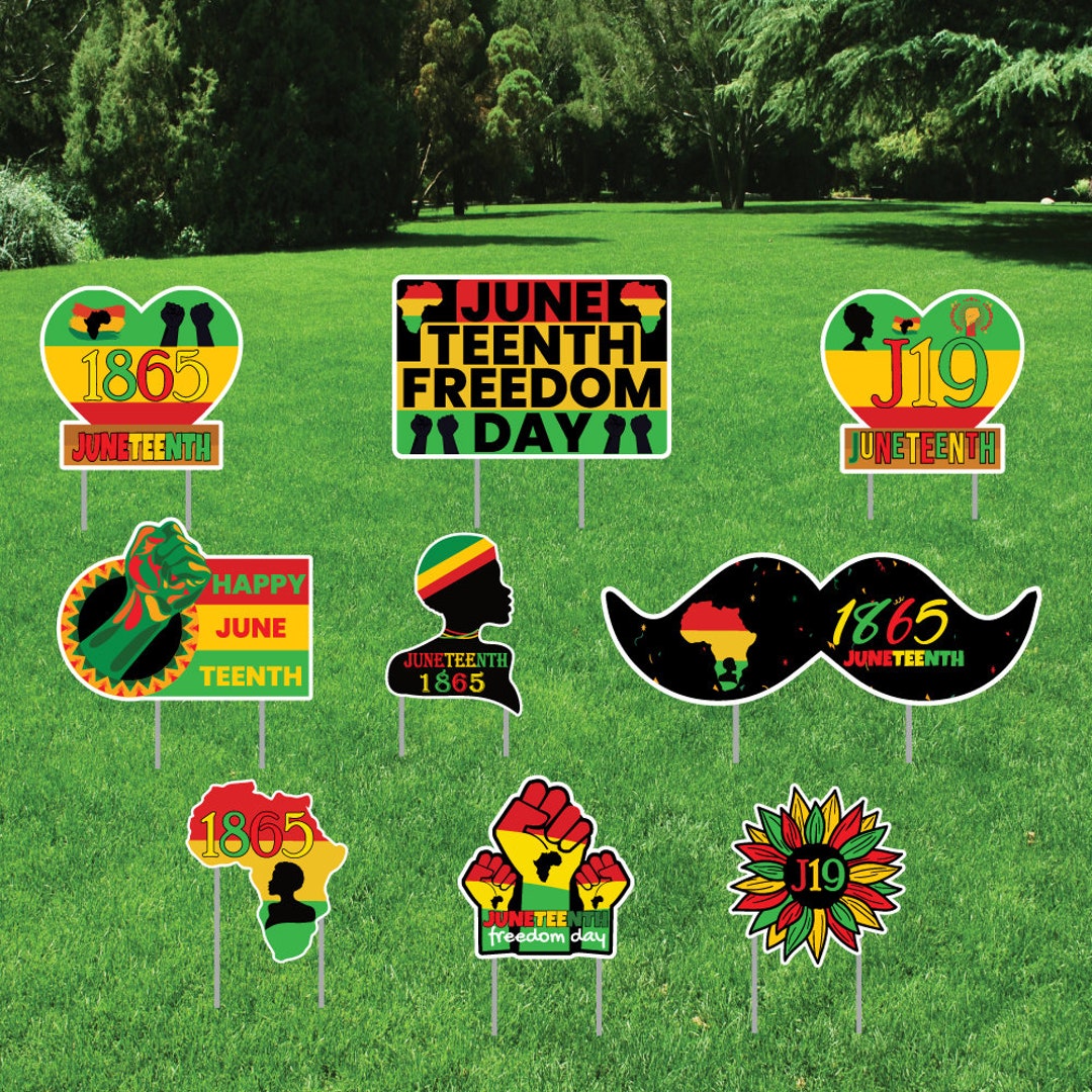 Juneteenth Yard Sign Cutouts Coroplast African American Freedom Day ...