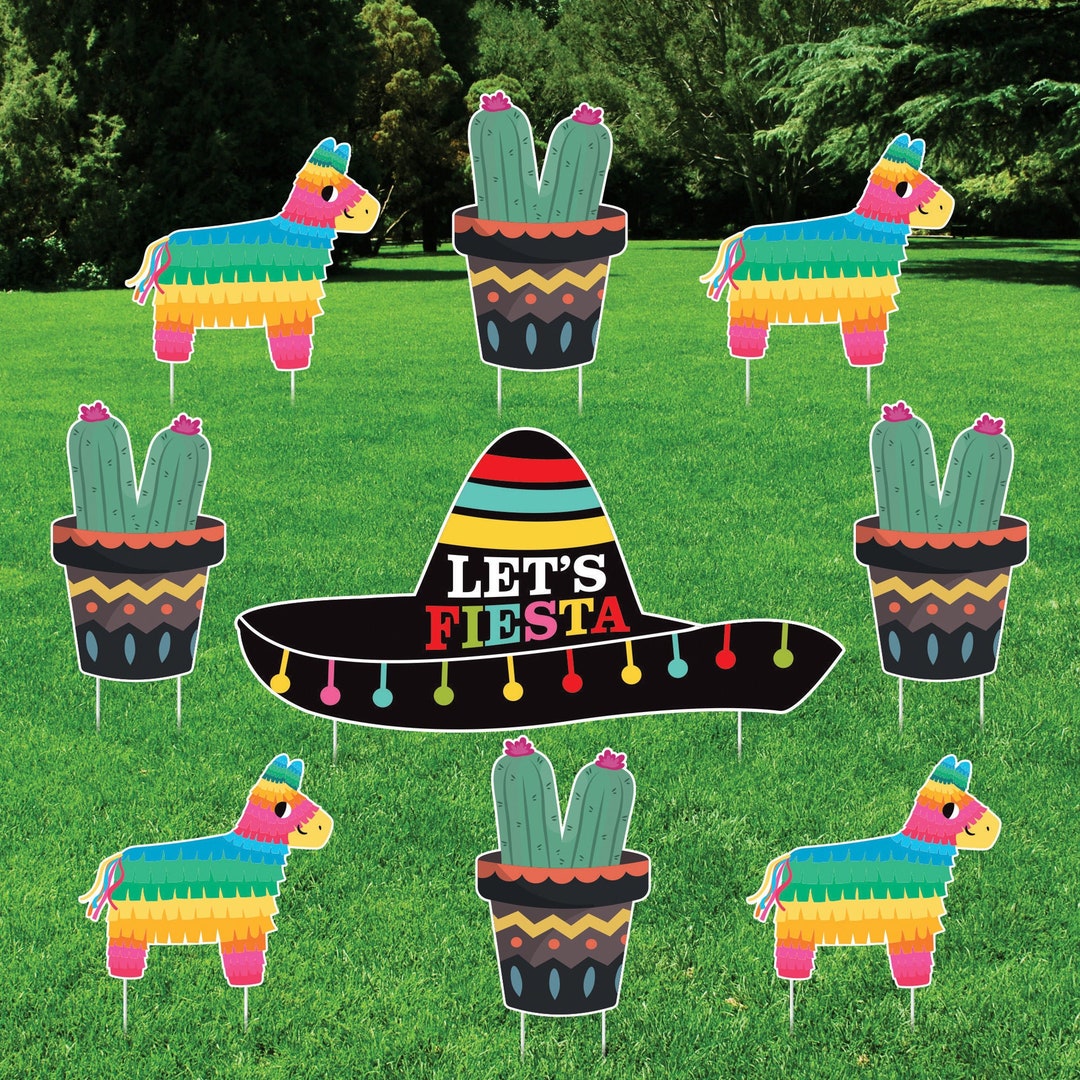 Cinco De Mayo Yard Sign Decorations - Mexican Let's Fiesta Holiday ...