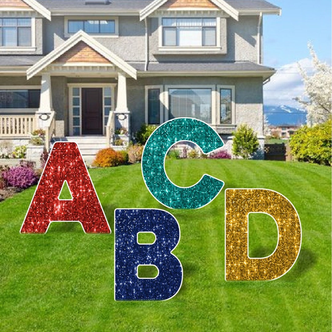 Custom Yard Sign Cutouts, 17" Personalized Yard Letters for Birthday ...