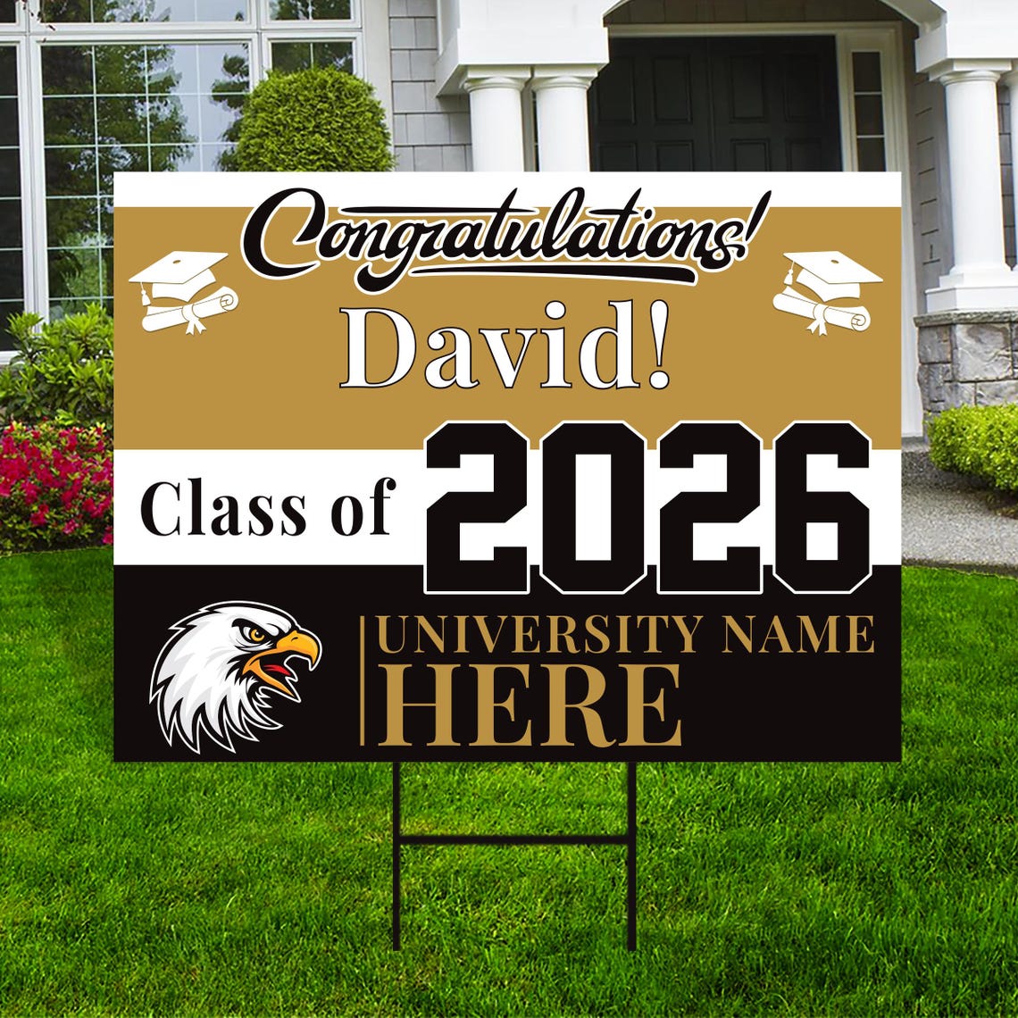 Personalized College Graduation Yard Sign 2026, College Logo Sign ...