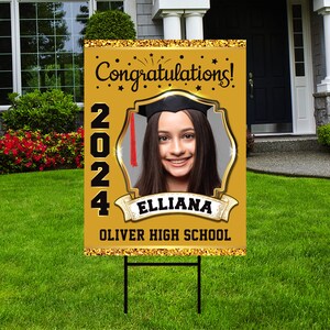 Personalized Graduation Yard Sign 2024 With Photo Grad Sign, Class of ...