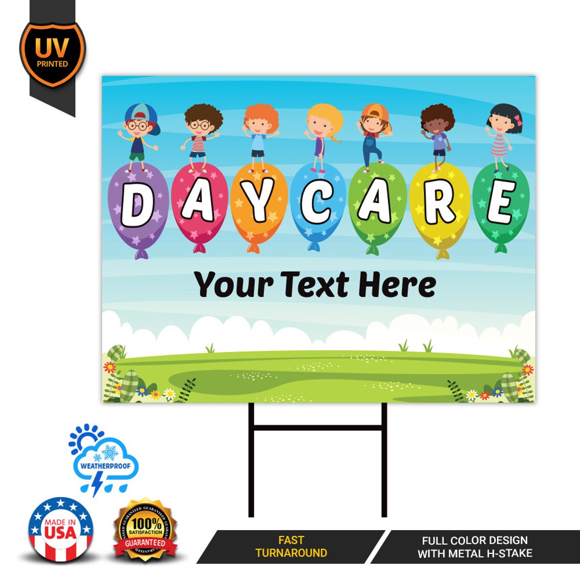 Custom Daycare Now Enrolling Yard Sign - Coroplast Weatherproof Class ...