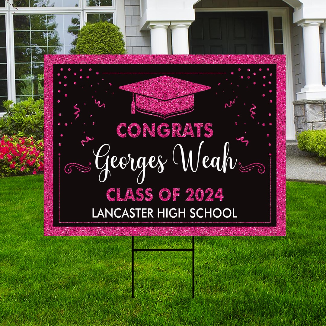 Personalized Graduation Yard Sign 2024 Coroplast Grad Sign, Class of ...