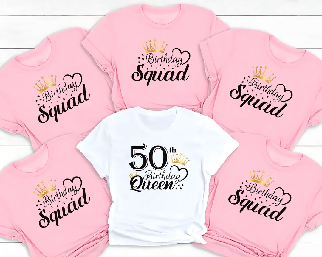 Custom 50th Birthday Squad Shirts, Personalized Birthday Group Shirts ...
