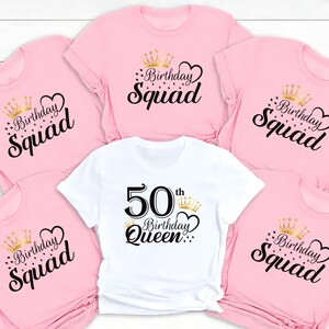 Custom 50th Birthday Squad Shirts, Personalized Birthday Group Shirts ...