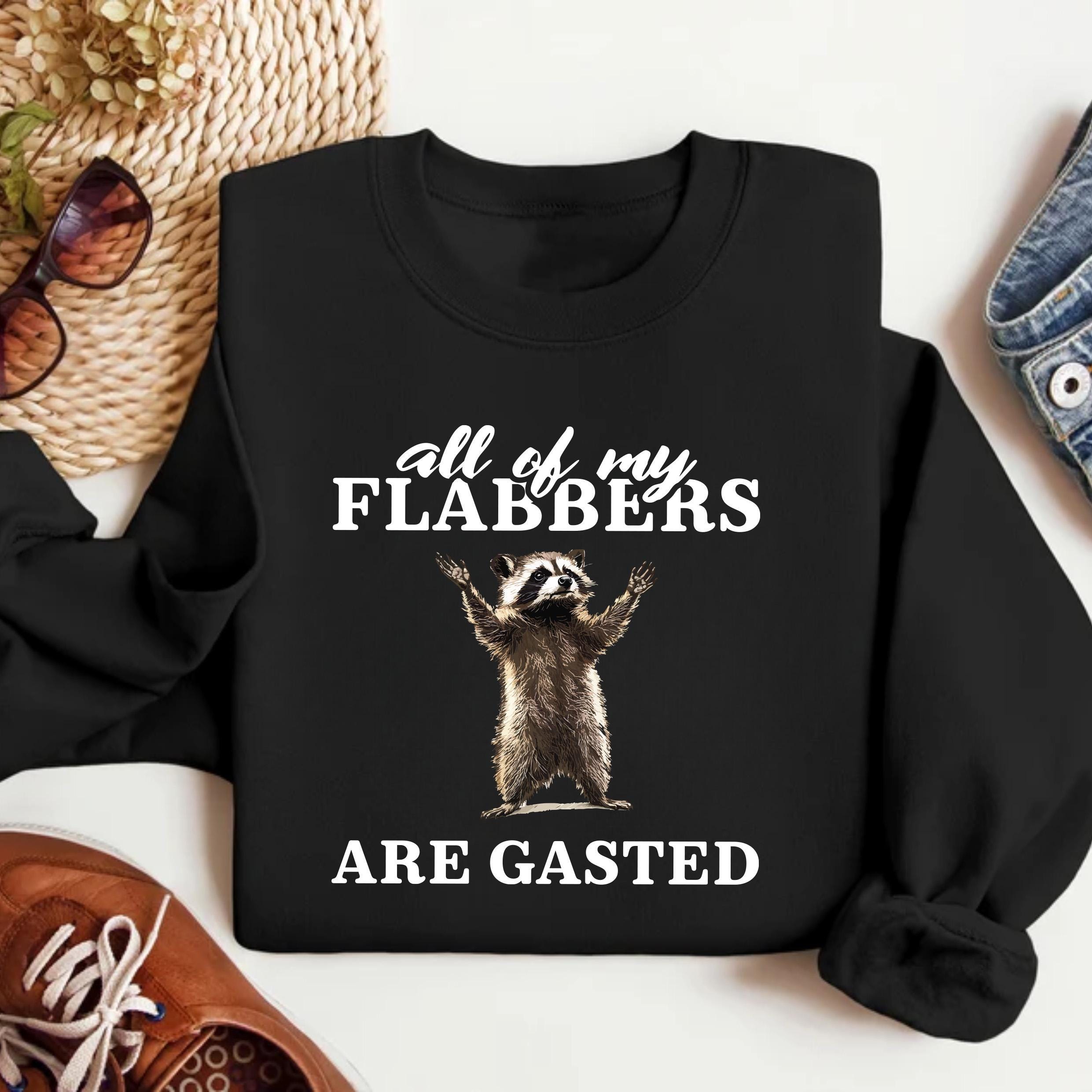 All of My Flabbers Are Gasted Shirt, Funny Raccoon Sweatshirt, Raccoon ...