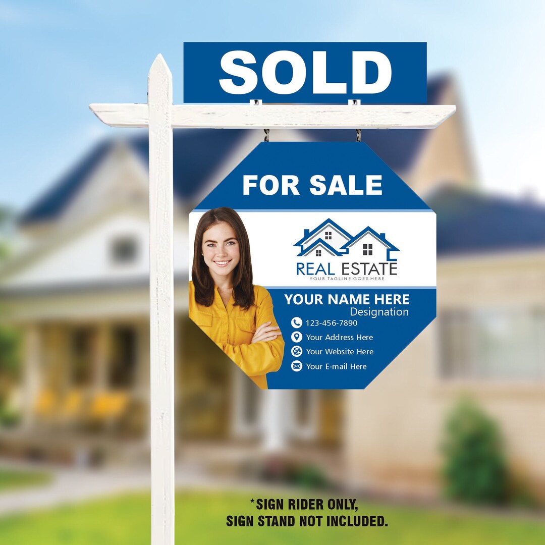Custom Aluminum Real Estate Sign Panel & Rider - 24” X 24” Thick Sign ...