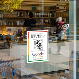 Personalized Business Leave a Review Vinyl Sticker, Custom QR Code ...