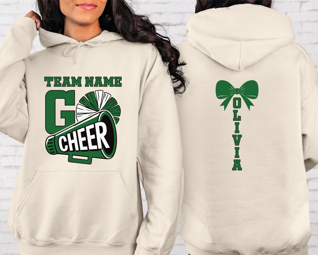 Custom Cheer Team Name Hoodie, Custom Cheerleader Shirt, Cheer Mom With ...
