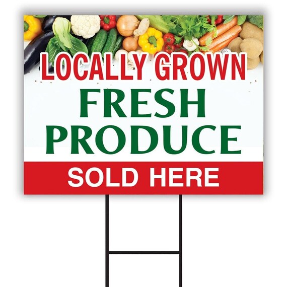 Fresh Produce Sign Vertical Fresh Produce Sign – Lizton Sign Shop