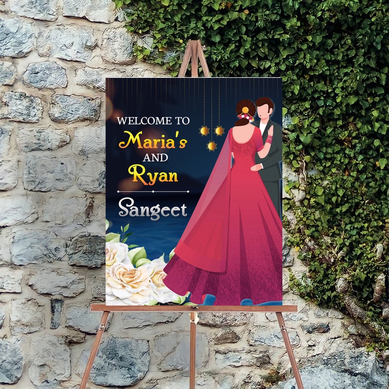 Custom Sangeet Foam Board Poster Sign Indian Wedding Decor - Etsy