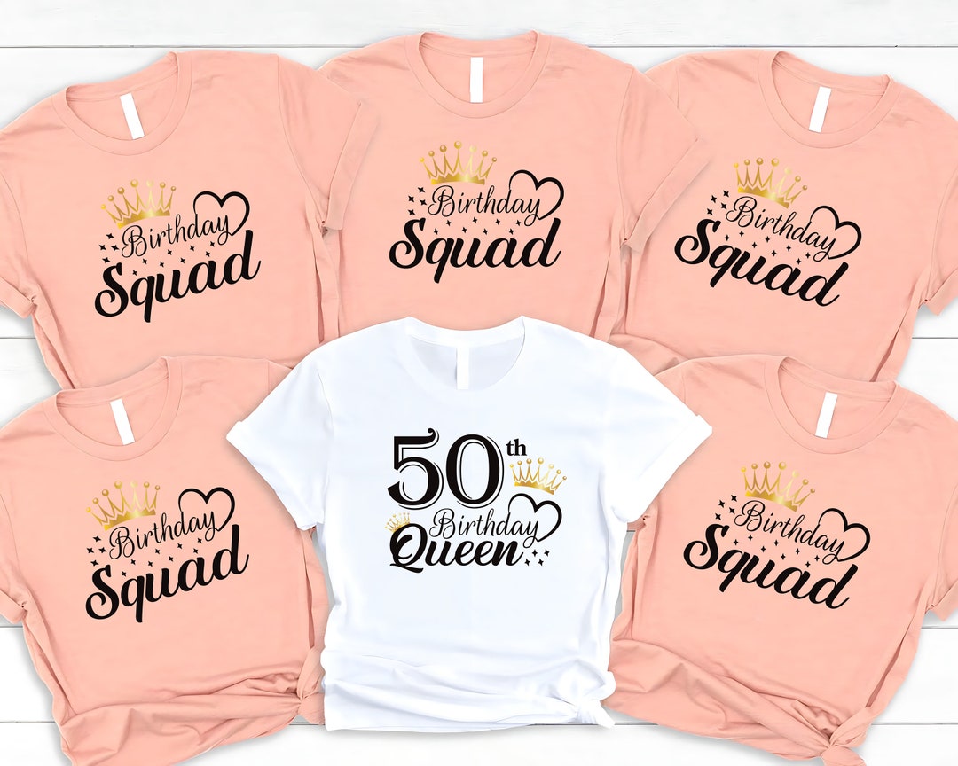 Custom 50th Birthday Squad Shirts, Personalized Birthday Group Shirts ...