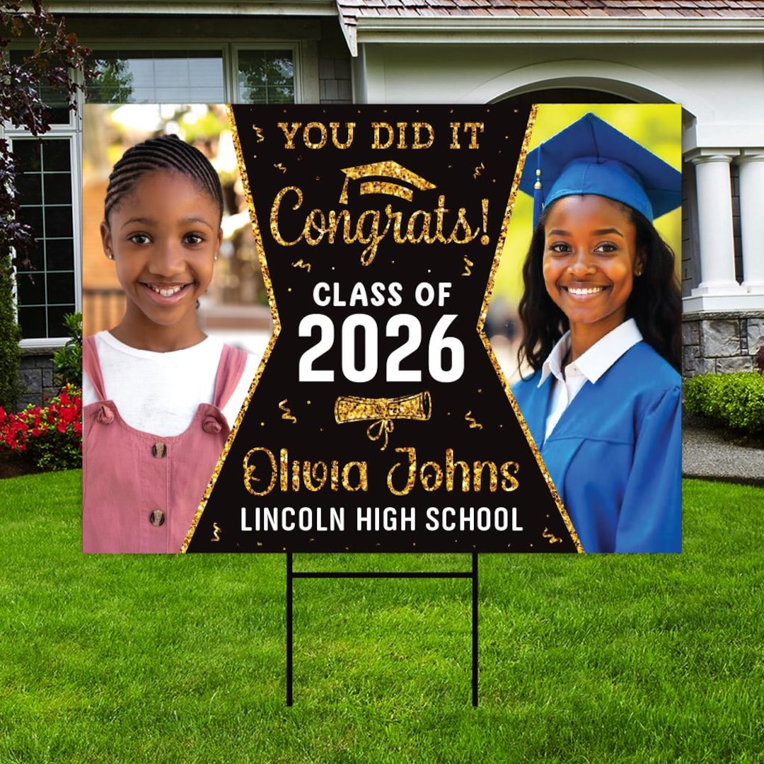 Personalized Graduation Yard Sign 2026 With Photo - Grad Sign, Class of ...