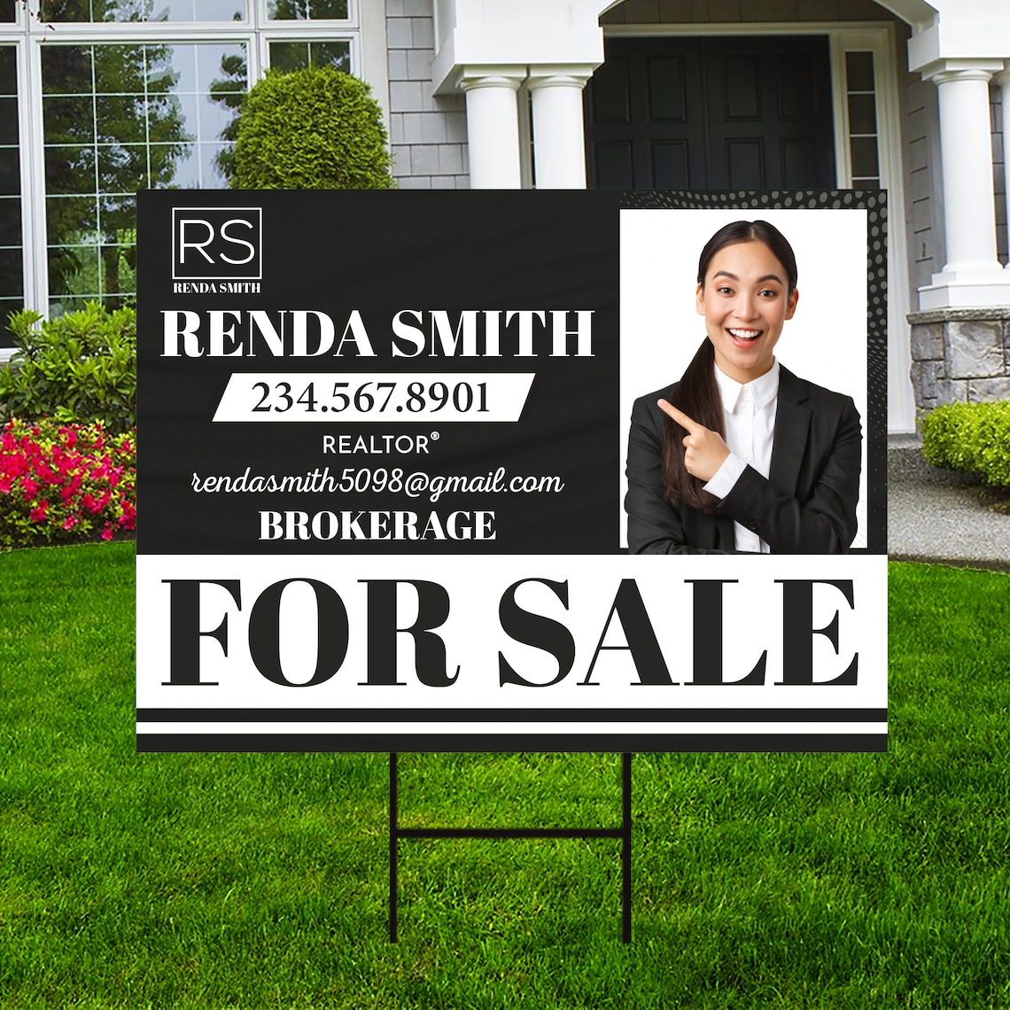 Real Estate Yard Sign Personalized - Coroplast for Sale Sign, Real ...