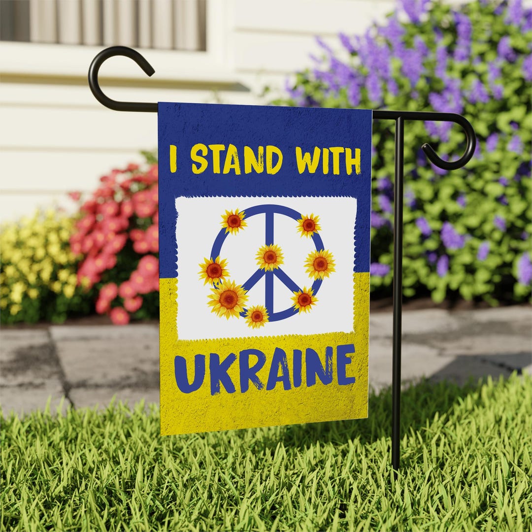 Stand With Ukraine Garden Flag, 12x18 Inch Double Sided, We Stand With ...